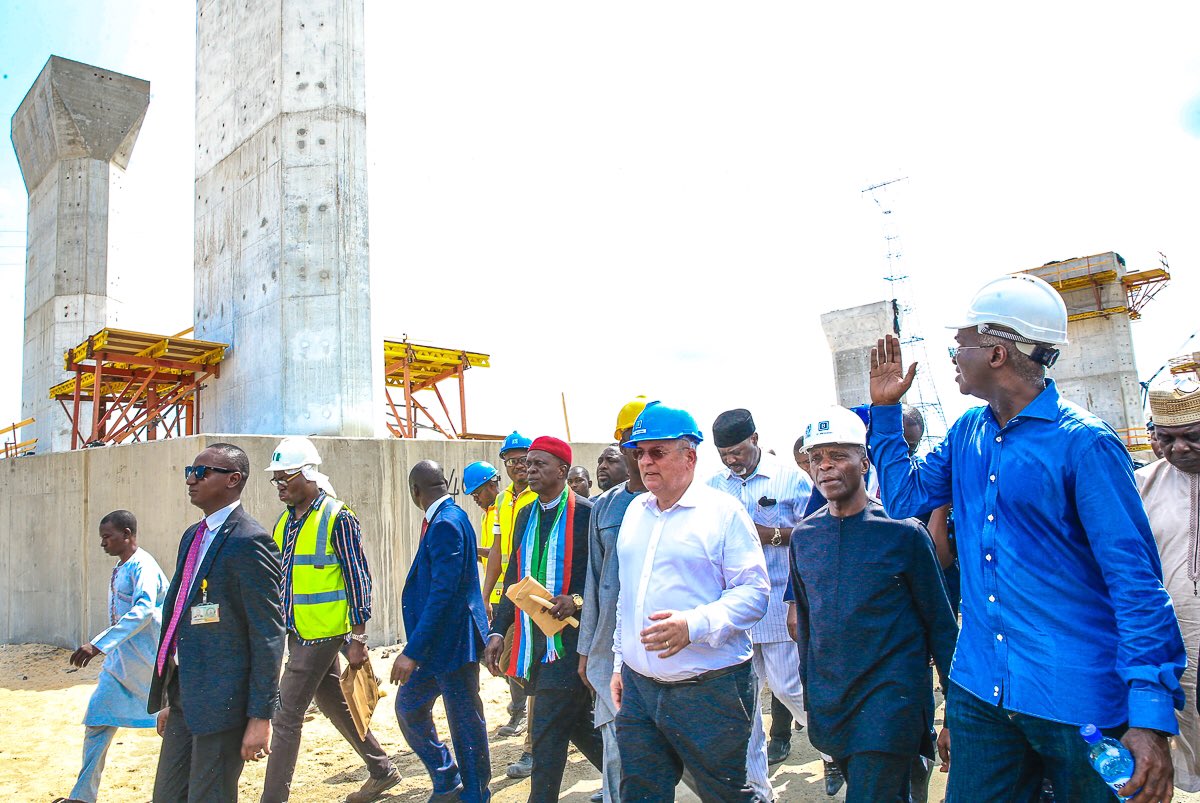 Images at the ongoing construction of Second Niger Bridge at Asaba ...